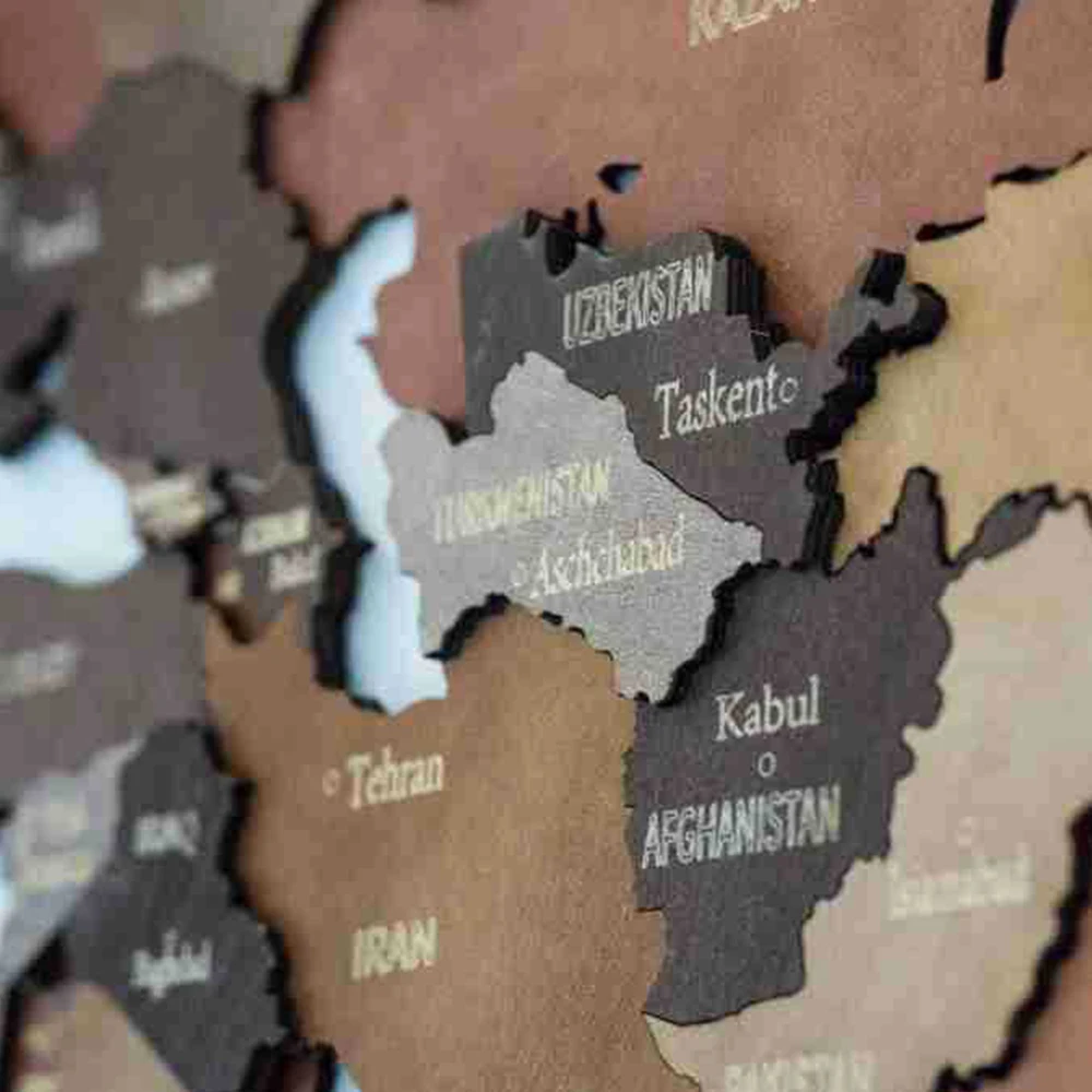 3D Worldmap Solid Wood World Map Puzzle Wall Decoration Wall ...