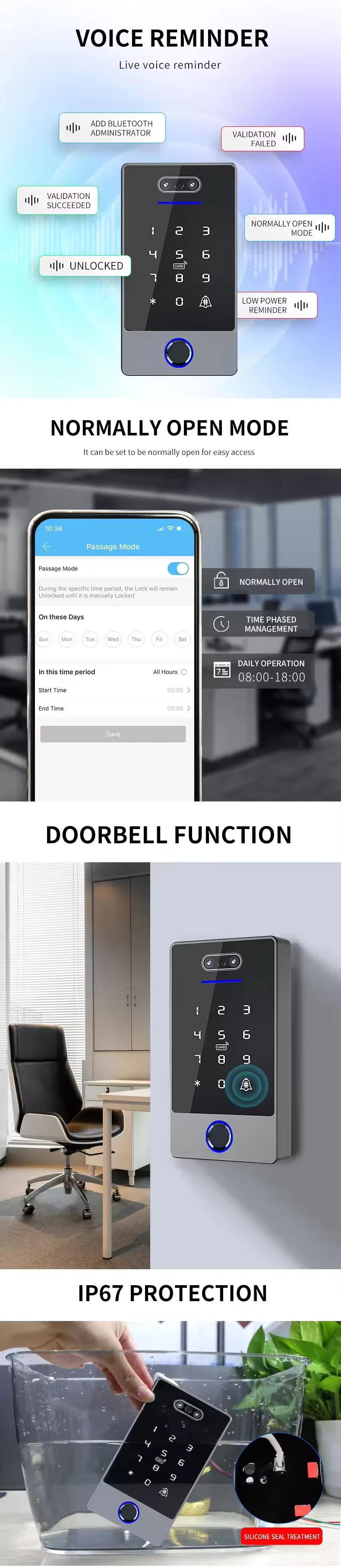3d Face Recognition Access Control System Biometric Fingerprint Waterproof Access Control ...