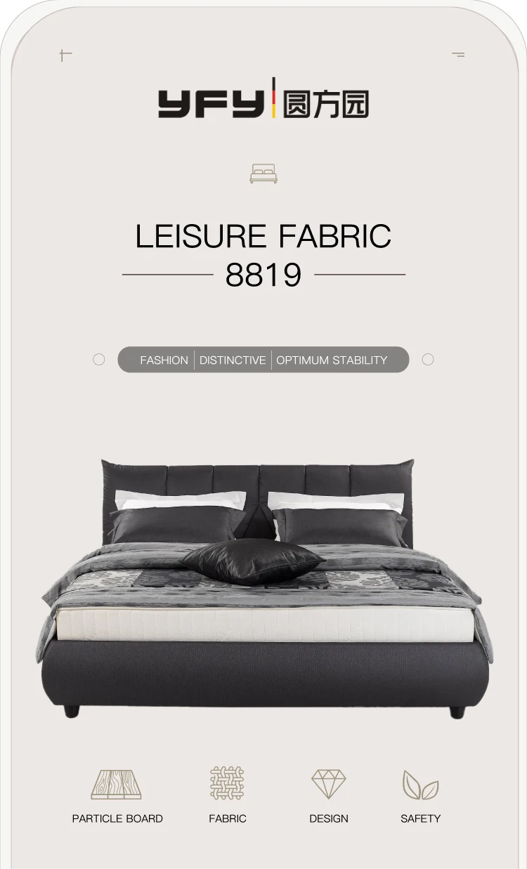 1.8 Meter Bed Bedroom Sets Adult Set Bedroom Luxury King Size Fabric Up ...