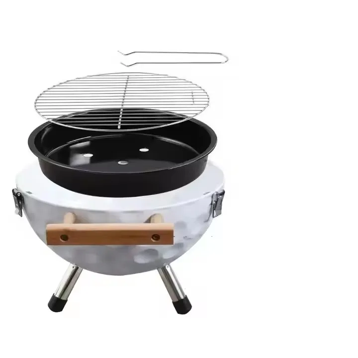 Football-shaped BBQ Grill - Portable and Easy to Assemble