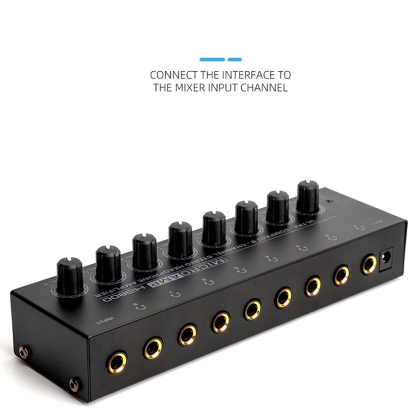 8 Channel Headphone Amplifier - HA800 Stereo Amp Microamp
