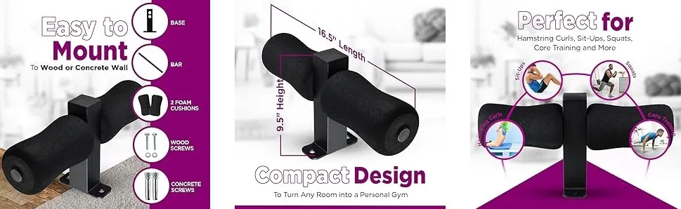Versatile Workout Tool - Wall Mounted Hamstring Curl Bar