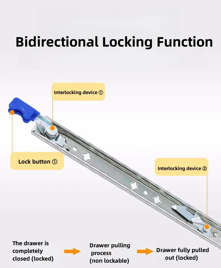 Heavy Duty Damping Drawer Rail Keyboard Tray Slides Soft Close