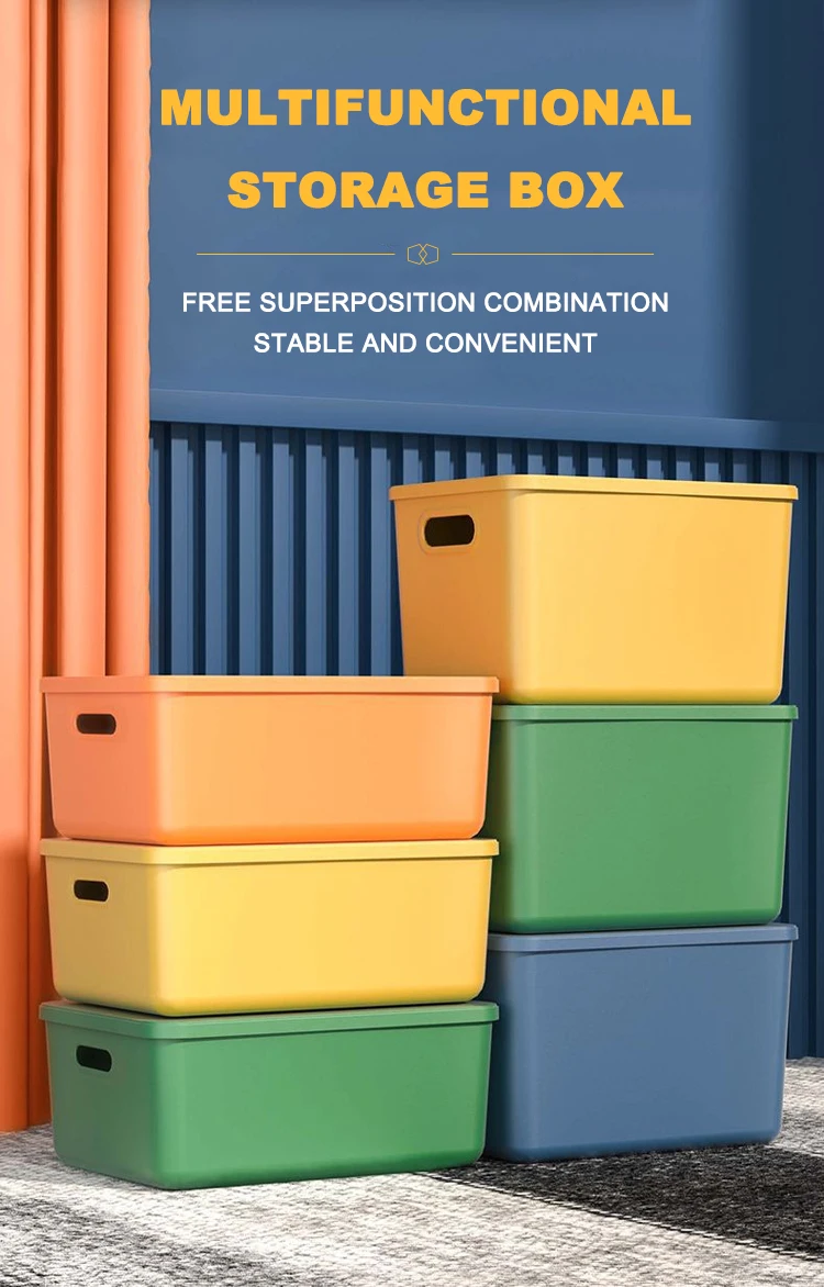 Portable Plastic Storage Box With Lid For Household Clothing Toy ...