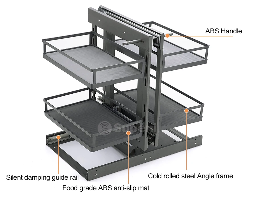 Supeni Household Kitchen Cabinet Magic Corner Pantry Organize Corner ...