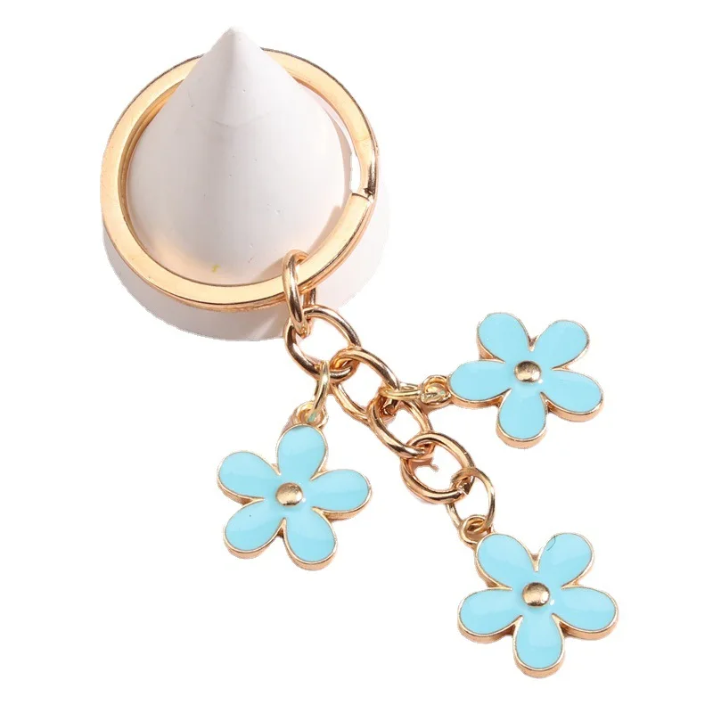 Cute Enamel Keychain Colorful Sakura Flower Key Ring Sweet Key Chains ...
