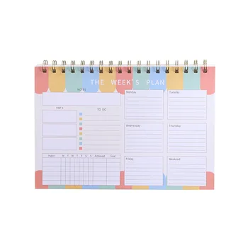 Cross-border 2024 English Weekly Plan Coil Spiral Notepad Personalized ...
