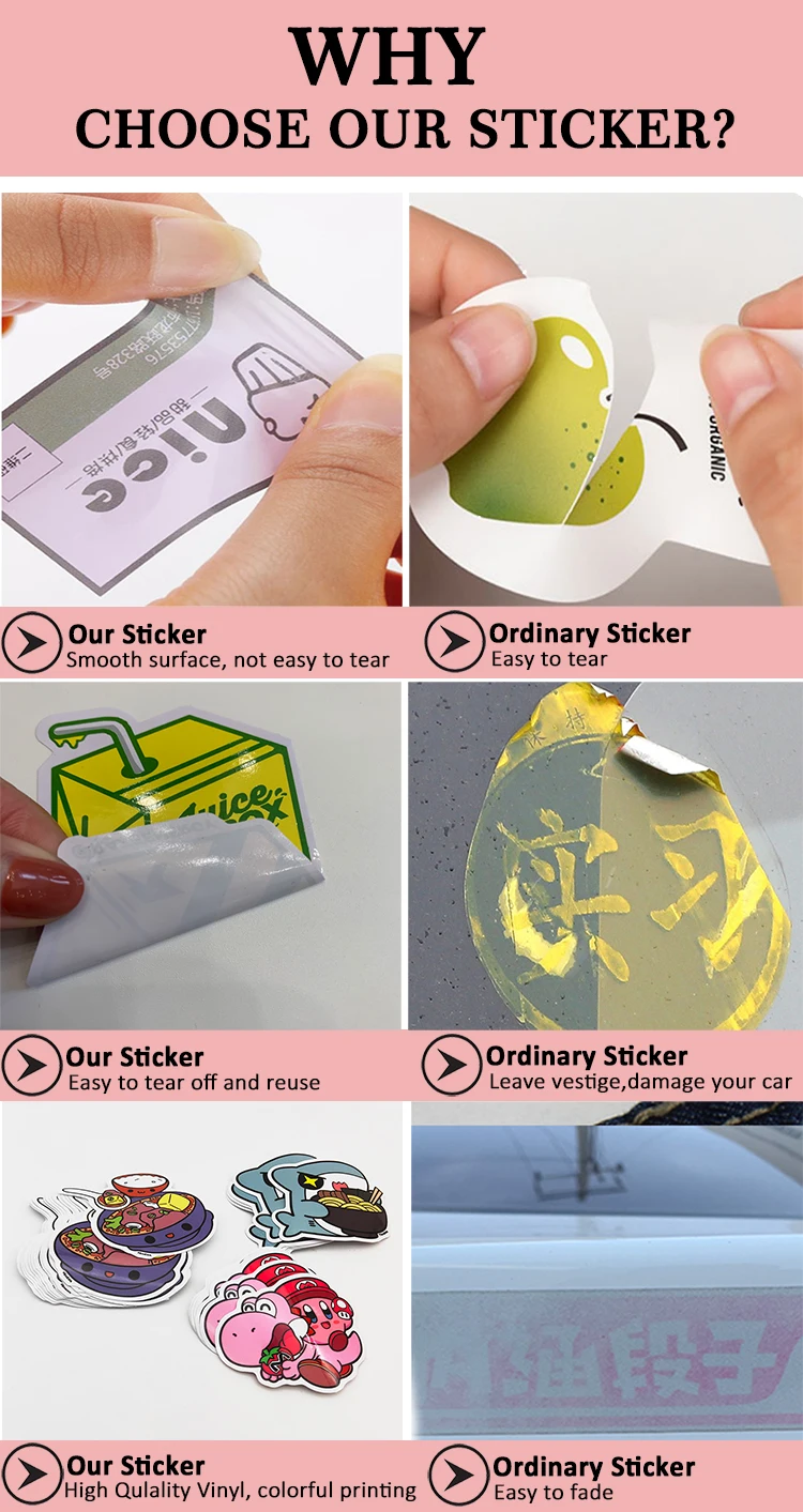 Custom Printed Logo Transparent Car Stickers For Packaging Pet With ...