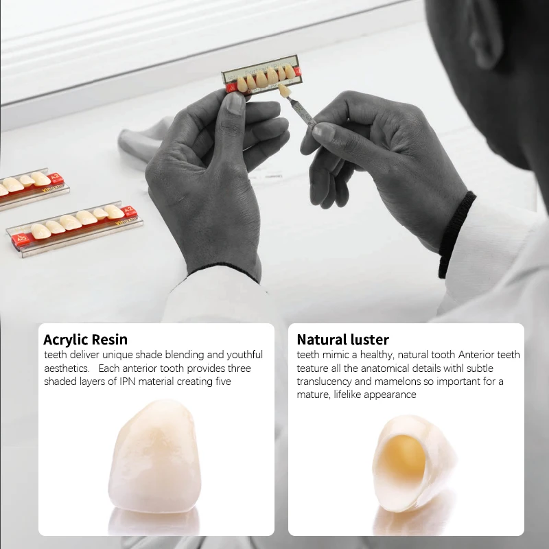 A2 Color Dental Acrylic Denture Resin - False Teeth Set