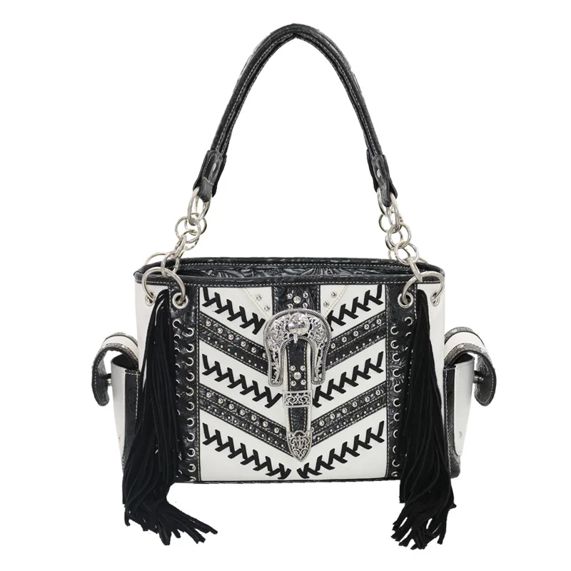 Tooled Leather Laser Cut Concealed Purse - Cowgirl Style