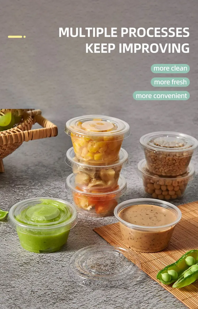 Customized Logo Compostable Sauce Condiment Container Single Wall 4oz ...