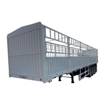 3 Axles Guardrail Semi-trailer Warehouse Railing Semi-trailer Truck ...