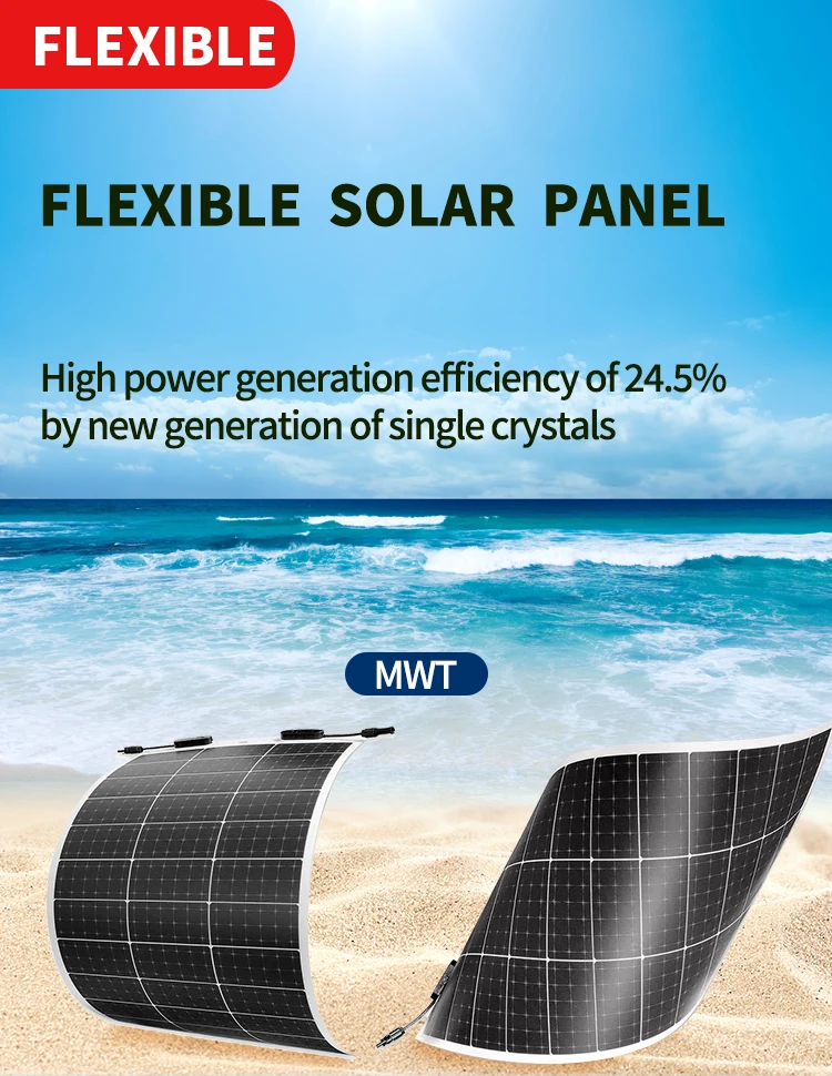JNTIMUYA Flexible Solar Panels - 100W Power, MWT Technology