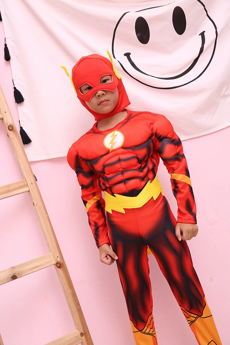 The Flash Muscle Superhero Fancy Dress Kids Fantasy Comics Movie ...