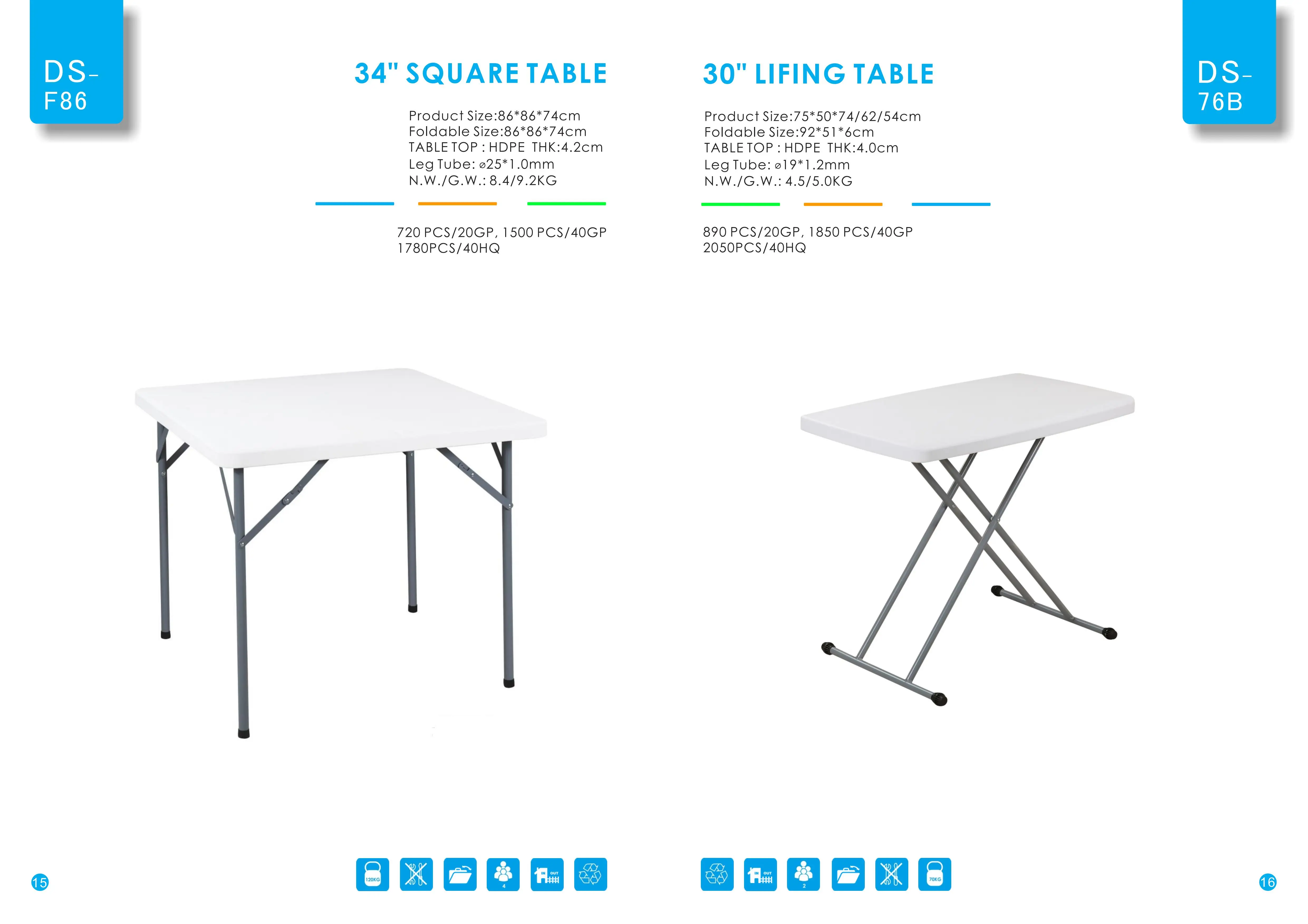 Outdoor Plastic Mesa Plegable 5ft Kitchen Dining Foldable Tables ...