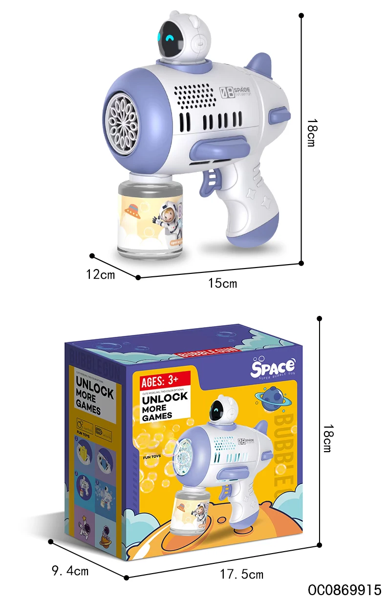 12 Holes Electric Space Astronaut Bubble Machine Gun With Solution With ...