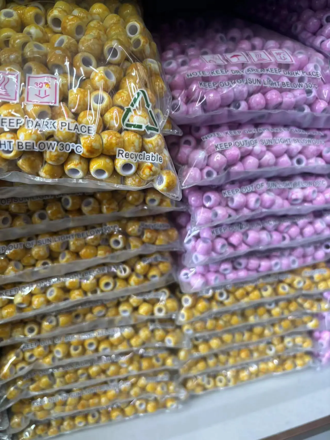 Mylulu 10*12mm Solid Color Big Hole Boxed Wig Braid Plastic Bead Hair ...