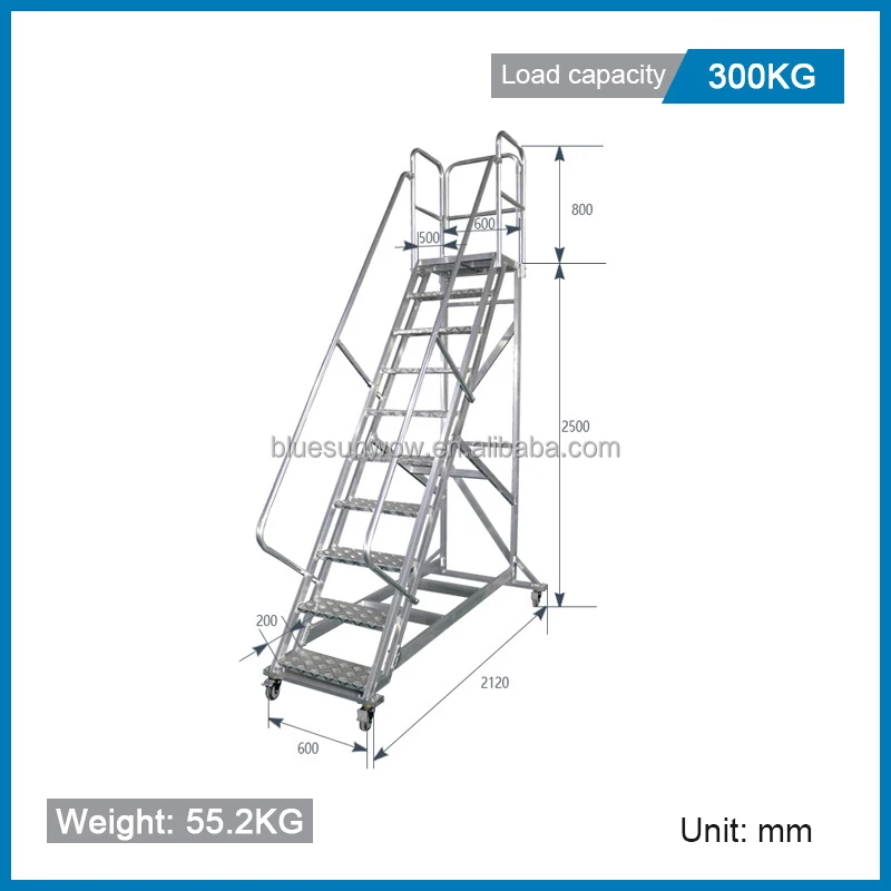 Mobile Industrial Metal Step Ladders - Durable & Versatile