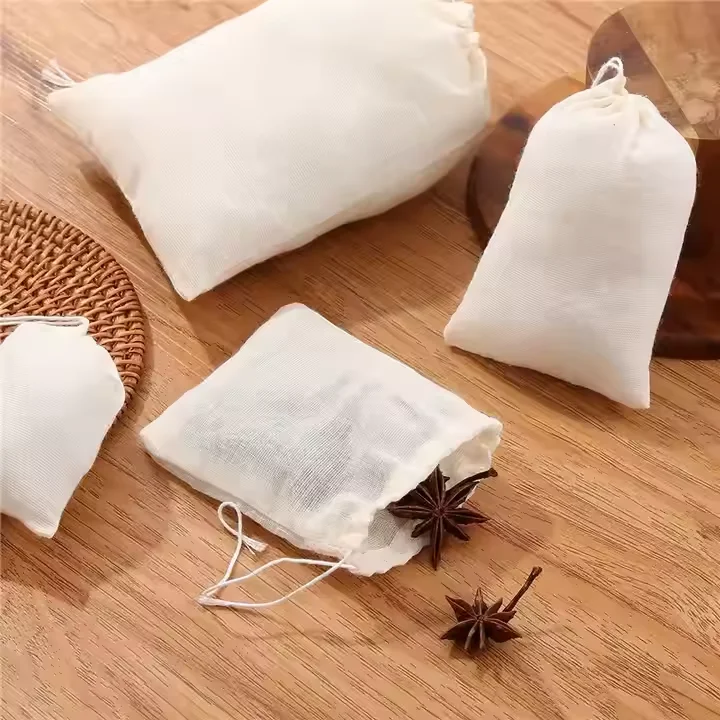 Reusable Organic Cotton Muslin Bath Tea Bags for Loose Tea