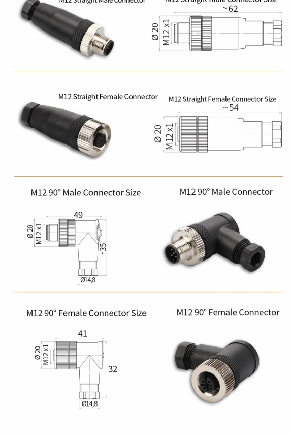 Ip67 M5 M8 M12 M16 Moulding Cable Connector Waterproof Pvc/pur Cable ...