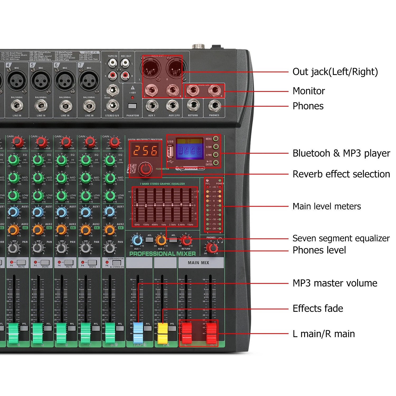 GAX-CT6 Professional Mini Portable Mixer for Live Studio