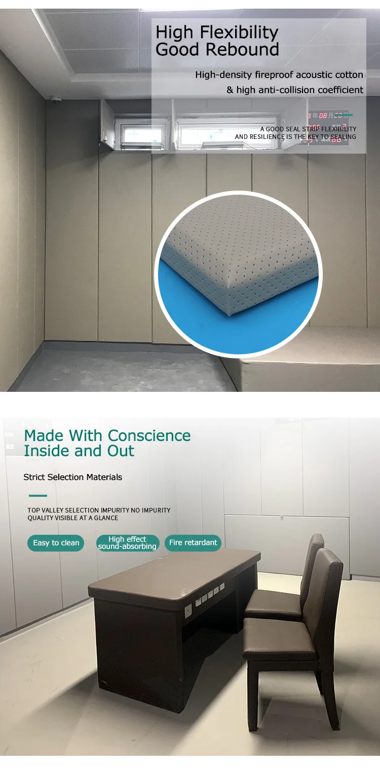 Soundproof & Fireproof Leather Wrapped Acoustical Wall Pad Of Noise ...