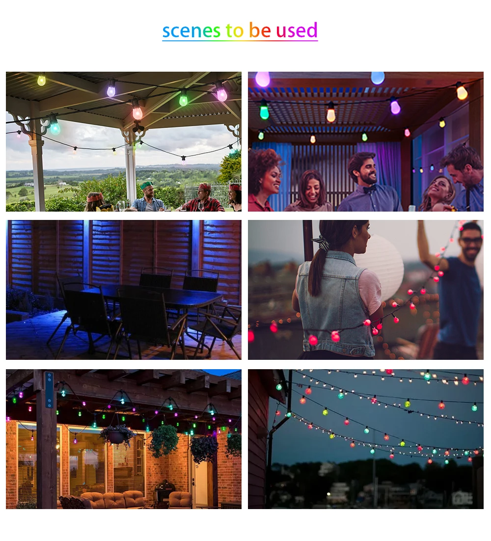 RGB Edison Bulb WiFi Tuya Smart String Lights Christmas Decoration Led ...