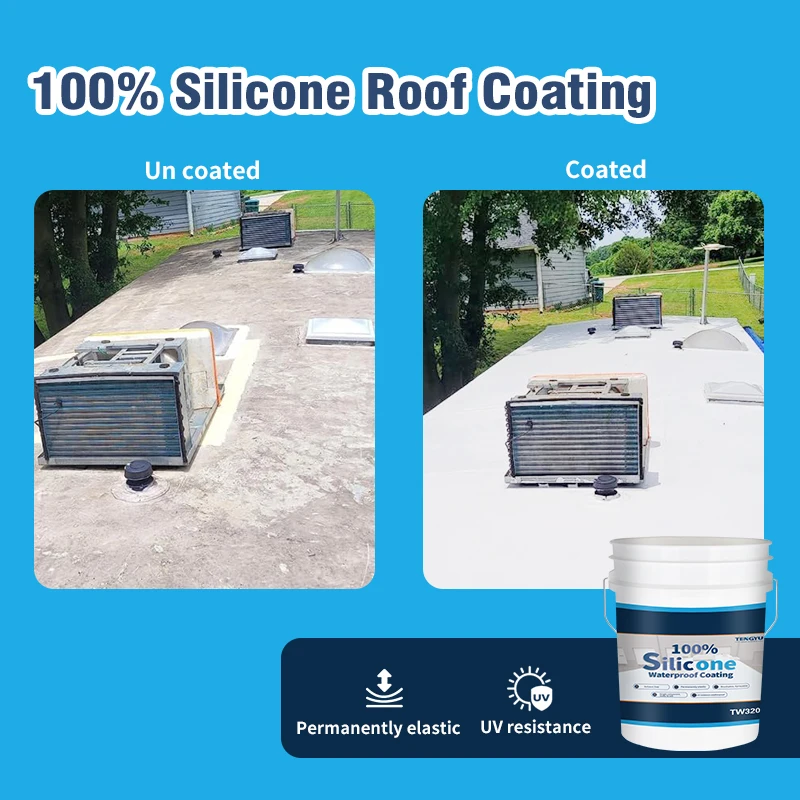 Wholesale 30 Year High Solids Silicone Waterproof Coating Liquid Rubber ...