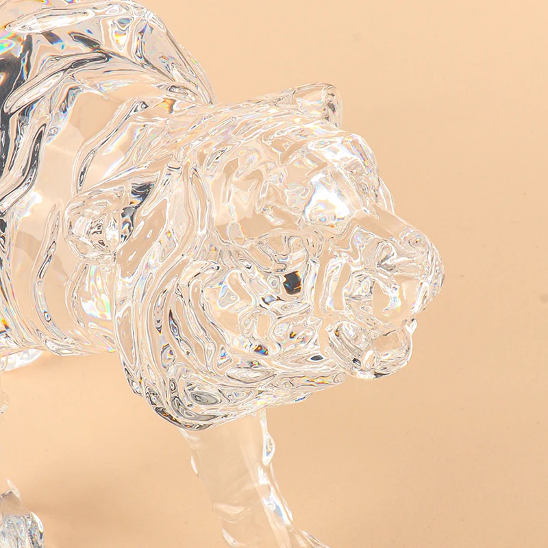 Acrylic Tiger Statue Folk Art Resin Crafts Sculpture Home Ornament And ...