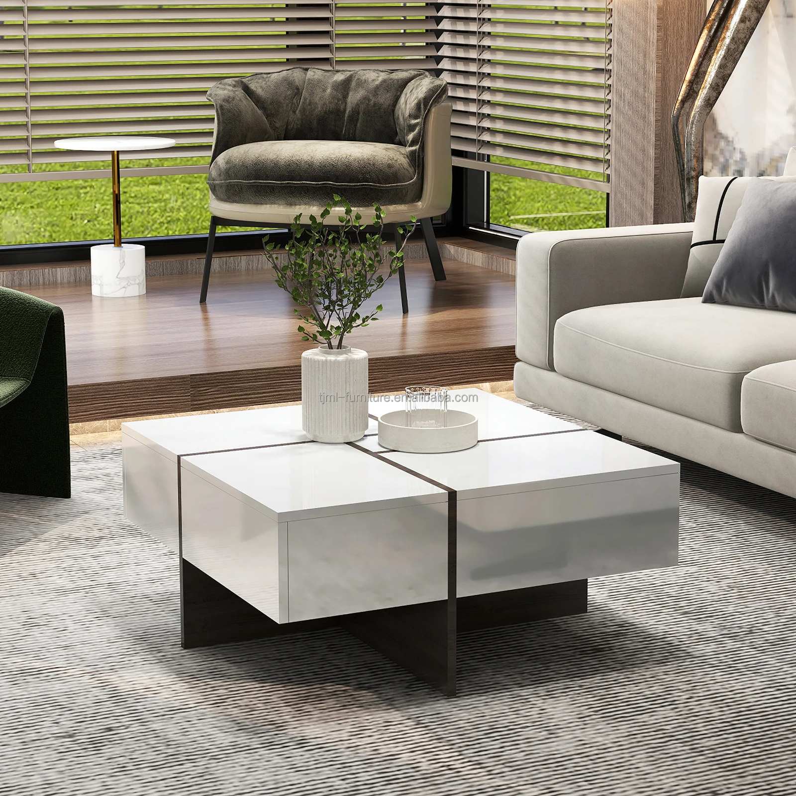 Modern Design Wooden Tea Coffee Table Minimalist Center Tea Table For ...