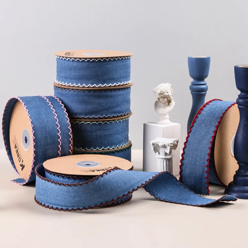 Hsdribbon 1.5 Inch 3.8cm Lace Denim Ribbon 50yards/roll - Buy Polyester ...