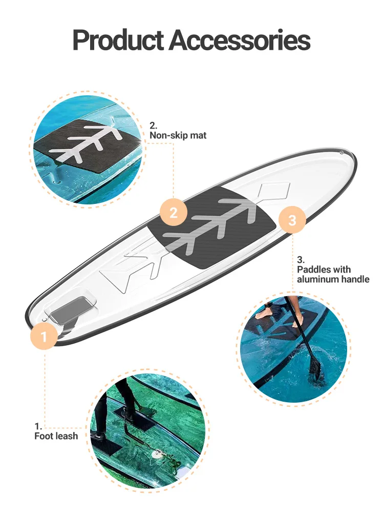 Ruler Garden PC Transparent SUP Paddle Board - Durable & Clear