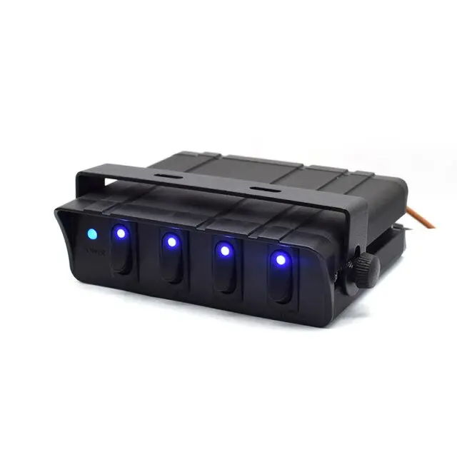 Blue Led 4 Gang Rocker Switch Box For Automotive Cars Vehicles Boats ...