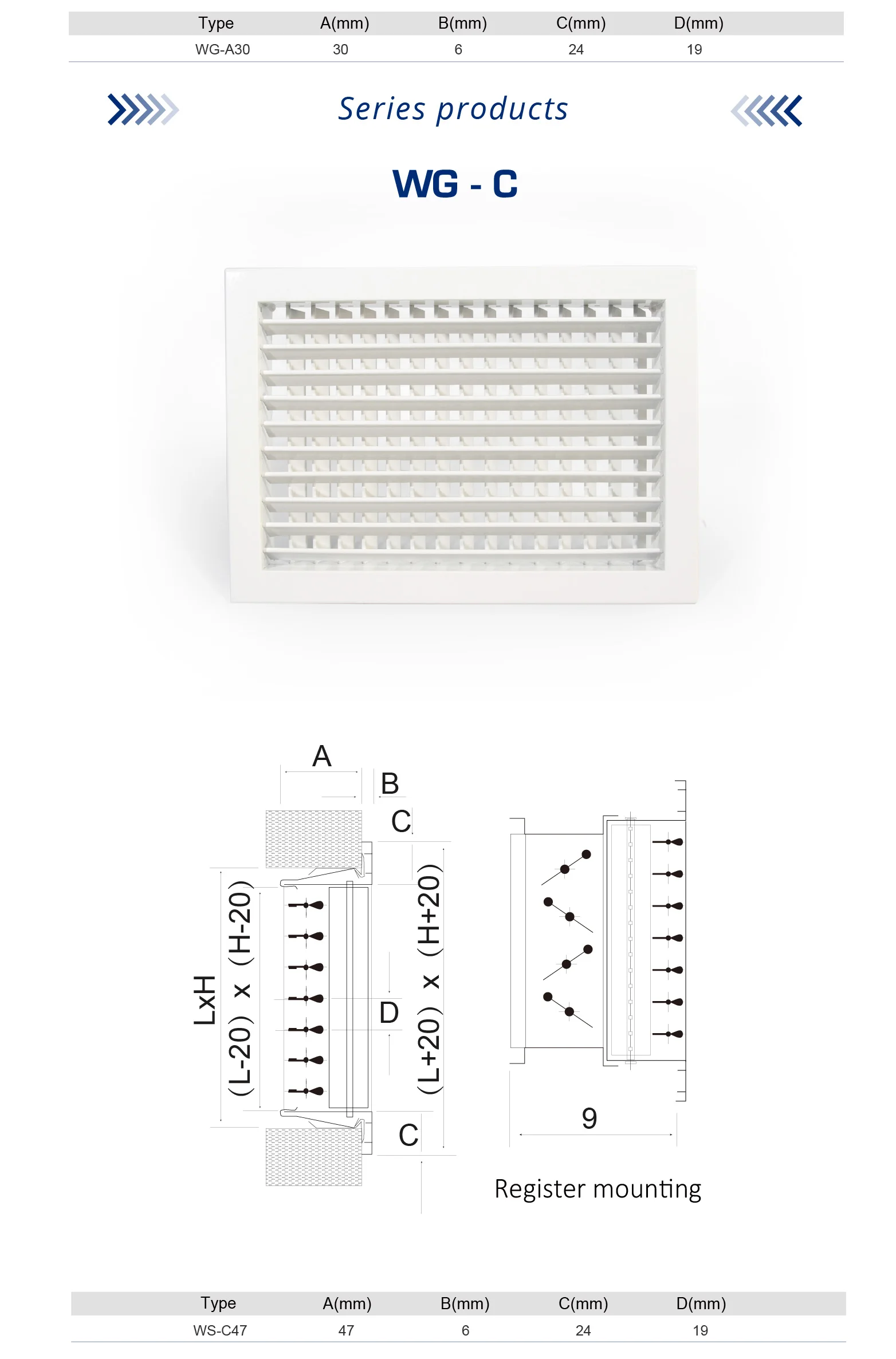 Aluminum Rectangular Single Deflection Fixed Air Vent Grille Return ...