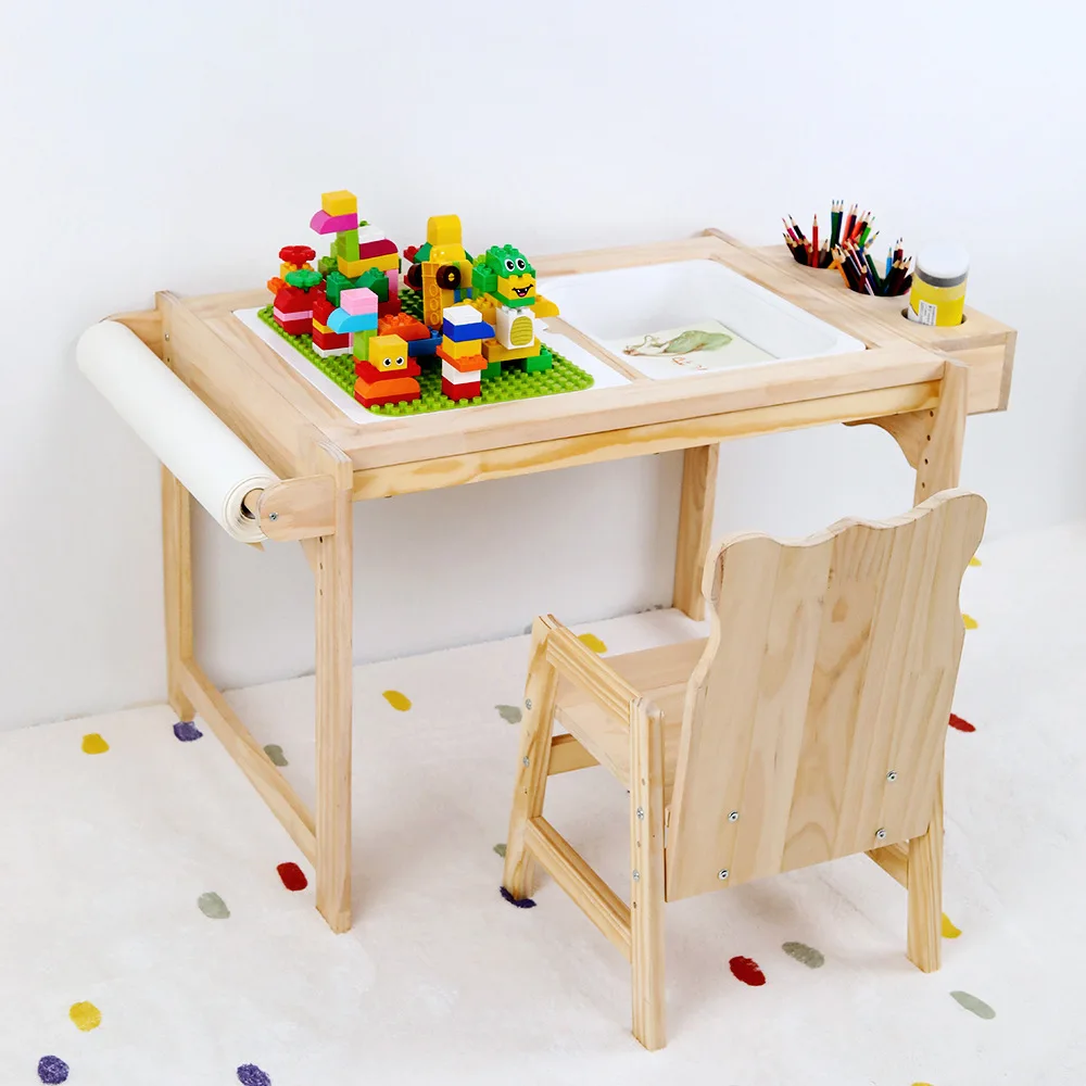 Toddler Wooden Play Table-Sensory Table With Bins-Educational Activity ...