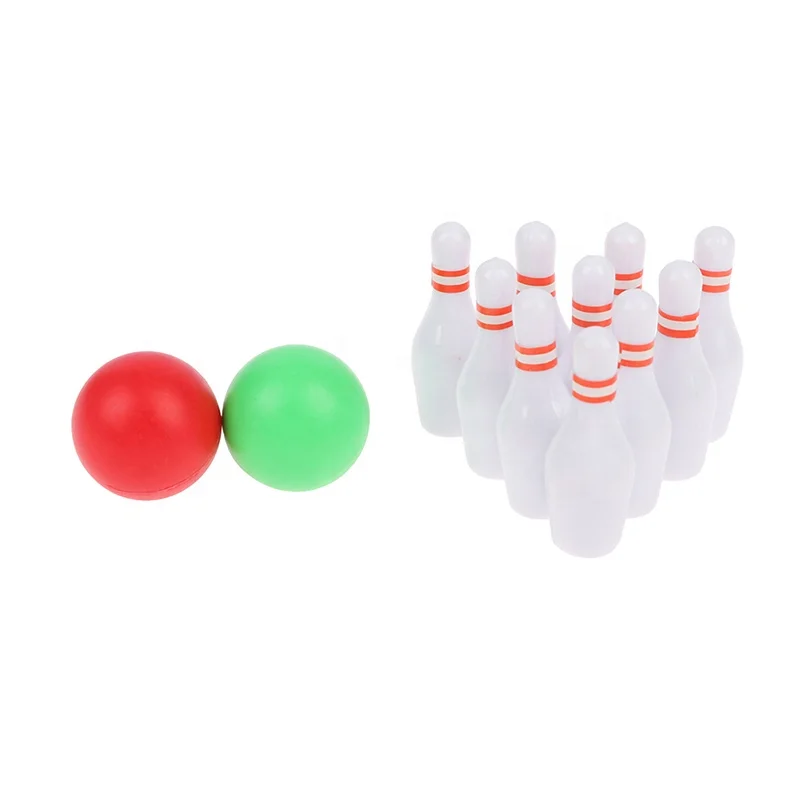 1set(2*ball+10*bottle) 1:12 Dollhouse Miniature Mini Bowling Set Model ...