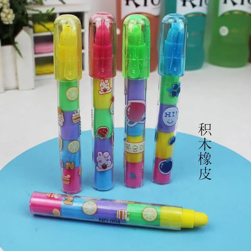 Student Eraser, 5-color Building Block Eraser, Creative and Cute ...