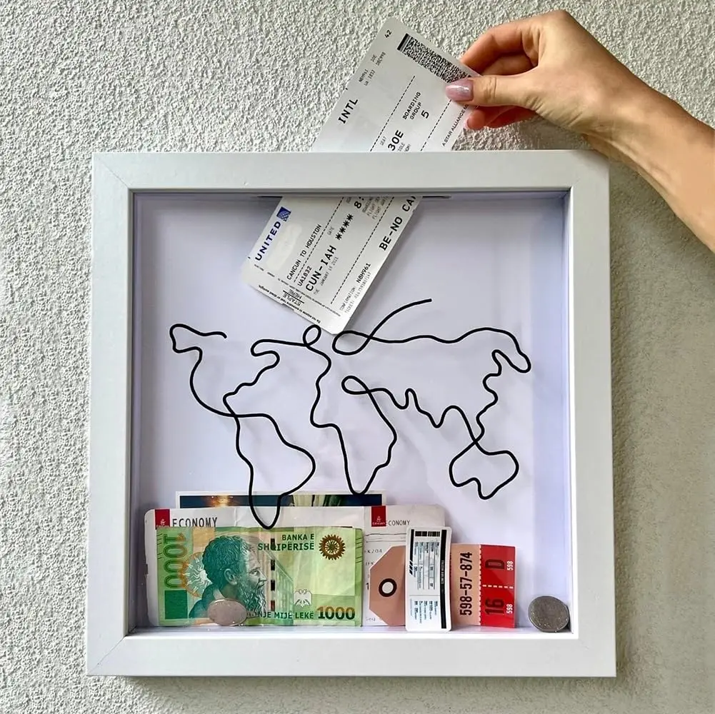 Ticket Shadow Box Diy Memento Frame Stylish Display Case Wooden Memory ...