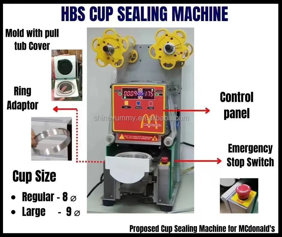 Cup Sealing Machine Automatic Cup Seal Machine Film Commercial Plastic ...