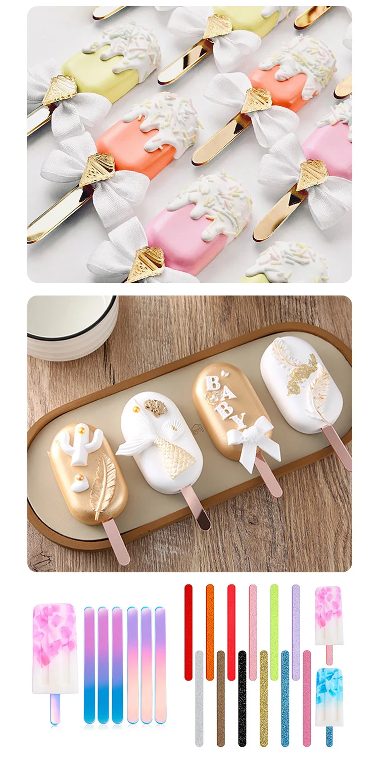 Popsicle Stick Ice Cream Sticks Reusable Acrylic Sticks for Ice Cream ...