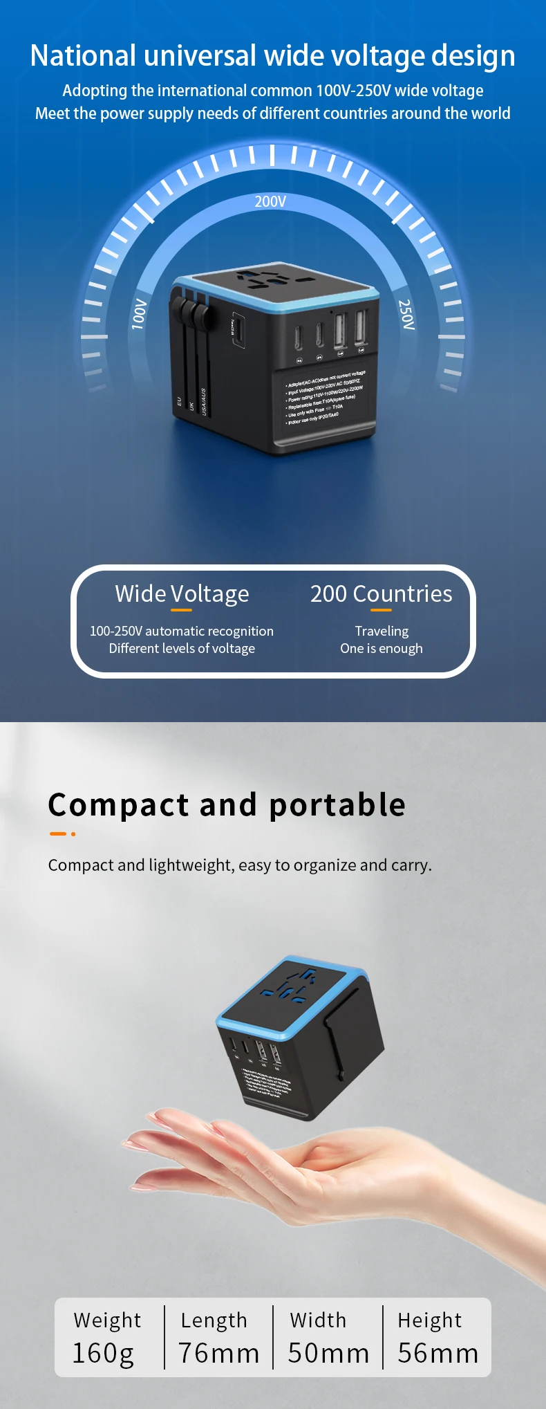 3.6a International Universal Travel Adapters Socket Plug With Usb And ...