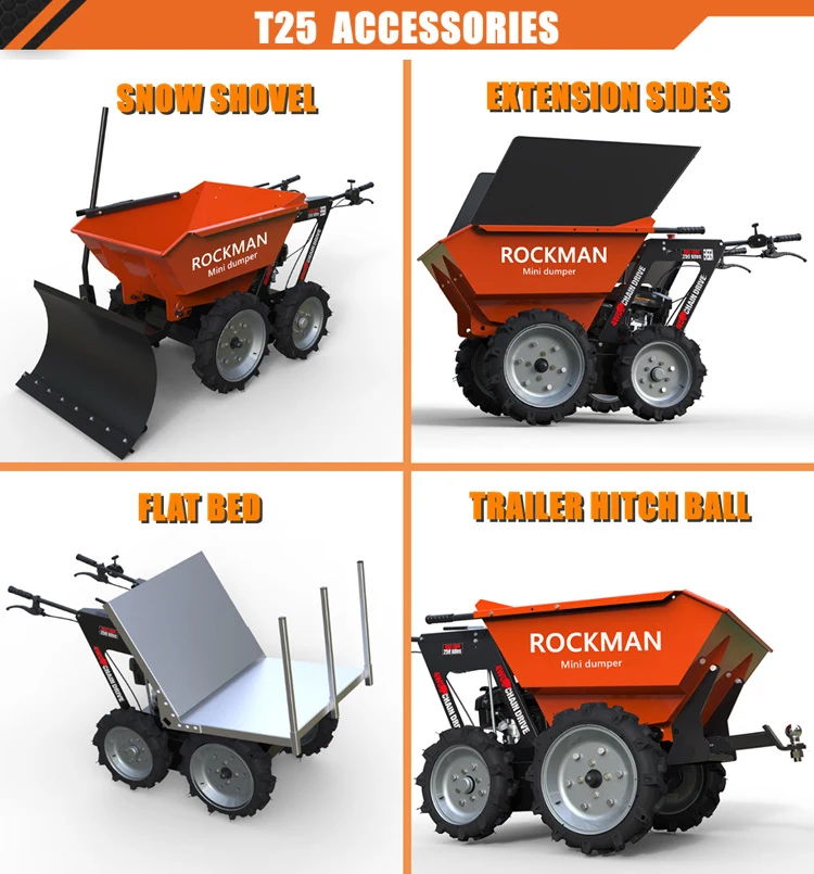 250KG Payloads 5.5hp Petrol Engine Wheelbarrow for Construction