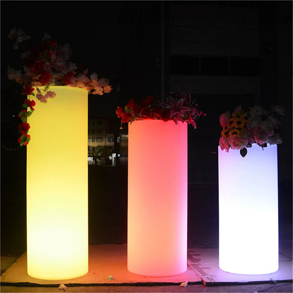 Light Up Outdoor Flower Pots Led Decoration Waterproof Solar Power ...