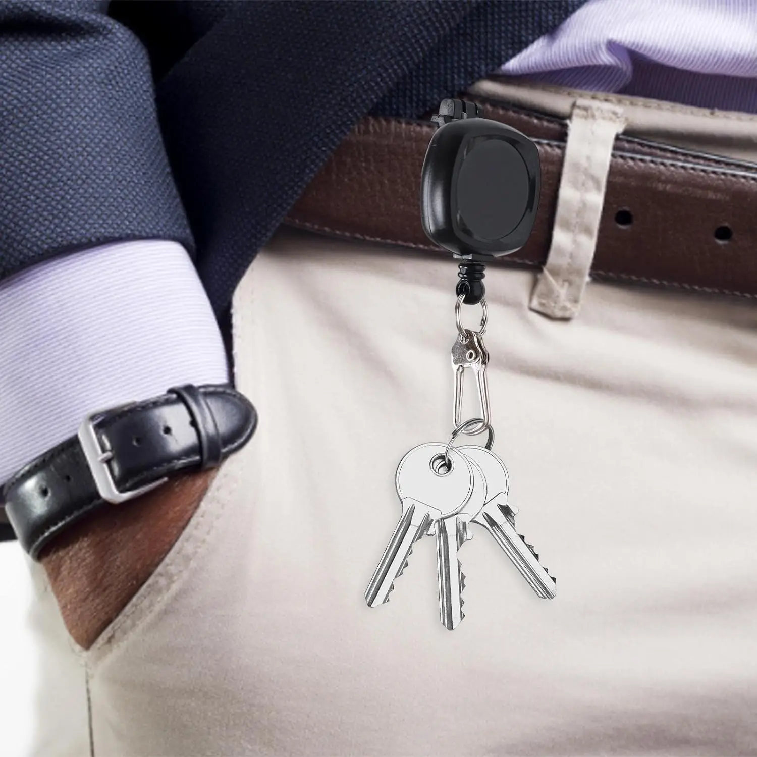 New Design Adjustable Retainer Anti Lost Spring Key Chain 360 Degree ...