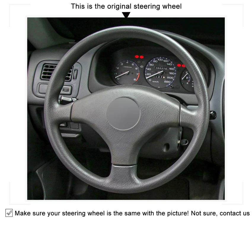 Hand Sewing Artificial Leather Steering Wheel Cover for Honda Civic 6 EK CTR EK3 EK4 Type R Sir EK9 1996 1997 1998 1999 2000