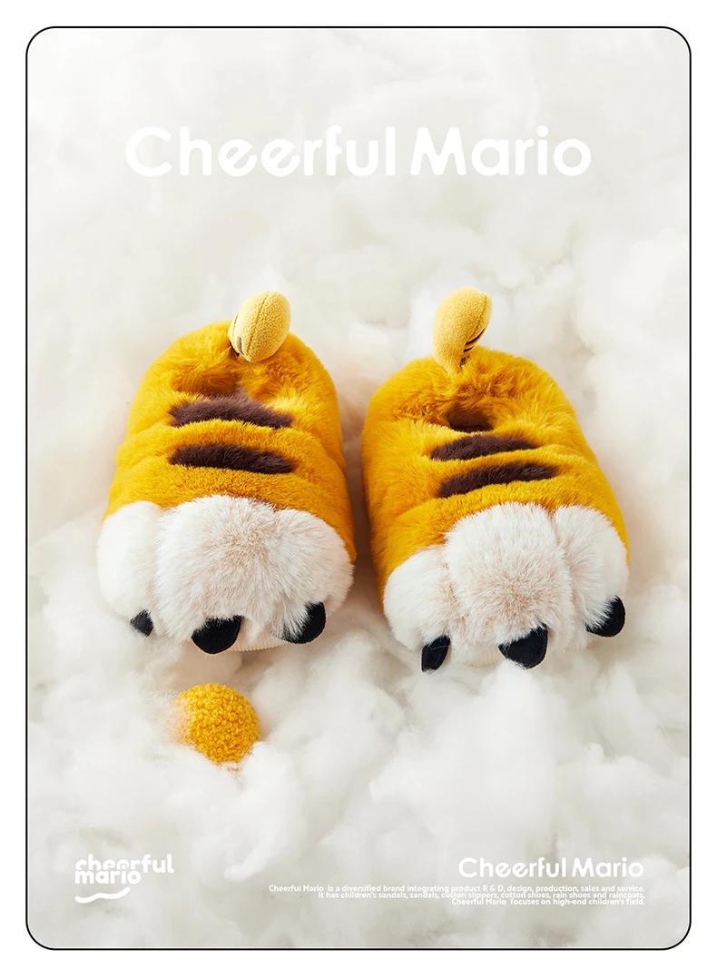 Cheerful Mario 2024 New Style Kids Boys Girl Plush Warm Cotton Shoes ...