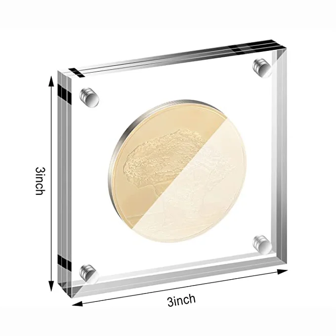 Clear Acrylic Coin Display Case With Magnet Custom Acrylic Coin Display ...