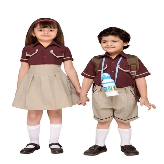 Khaki School Uniform Set for Primary School Student Children Clothing ...
