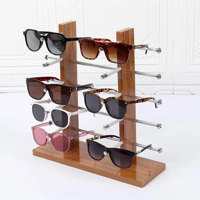Wooden Sunglass Rack 12 Pair Wood Sunglass Display Stand Frame Glasses ...