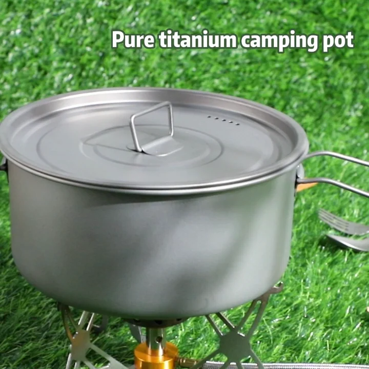 Customize Logo Titanium Outdoor Cooking Pot Outdoor Kitchenware Camping ...